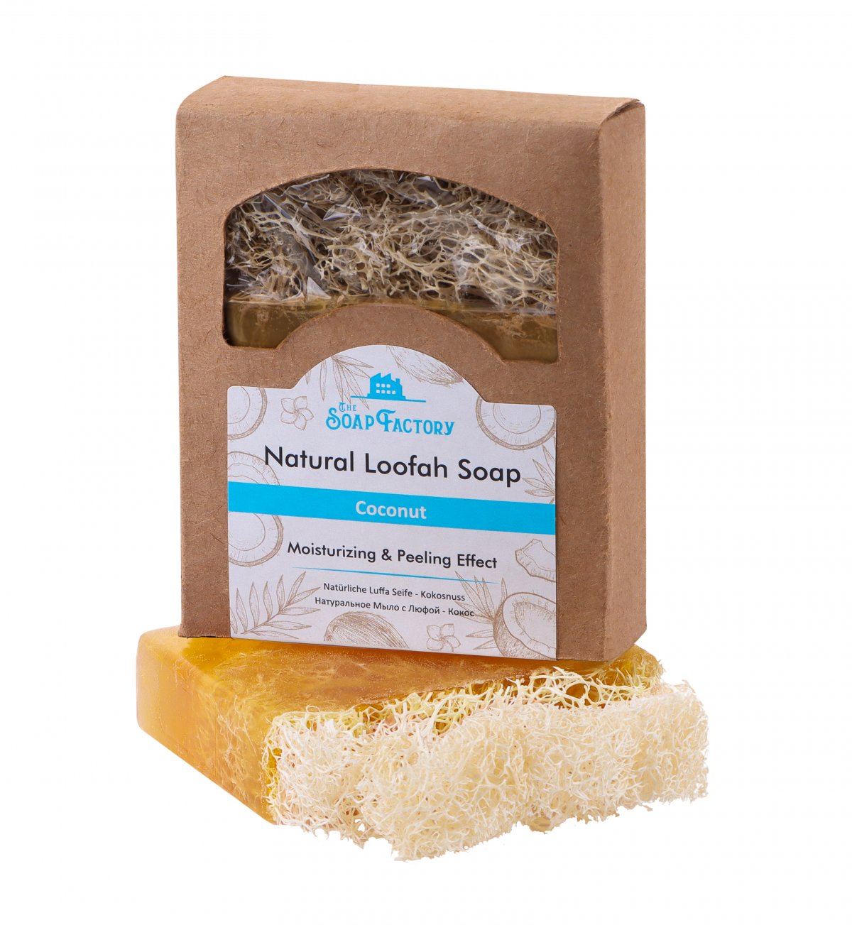 The Soap Factory Natural Loofah COCONUT Soap Bar 120 g