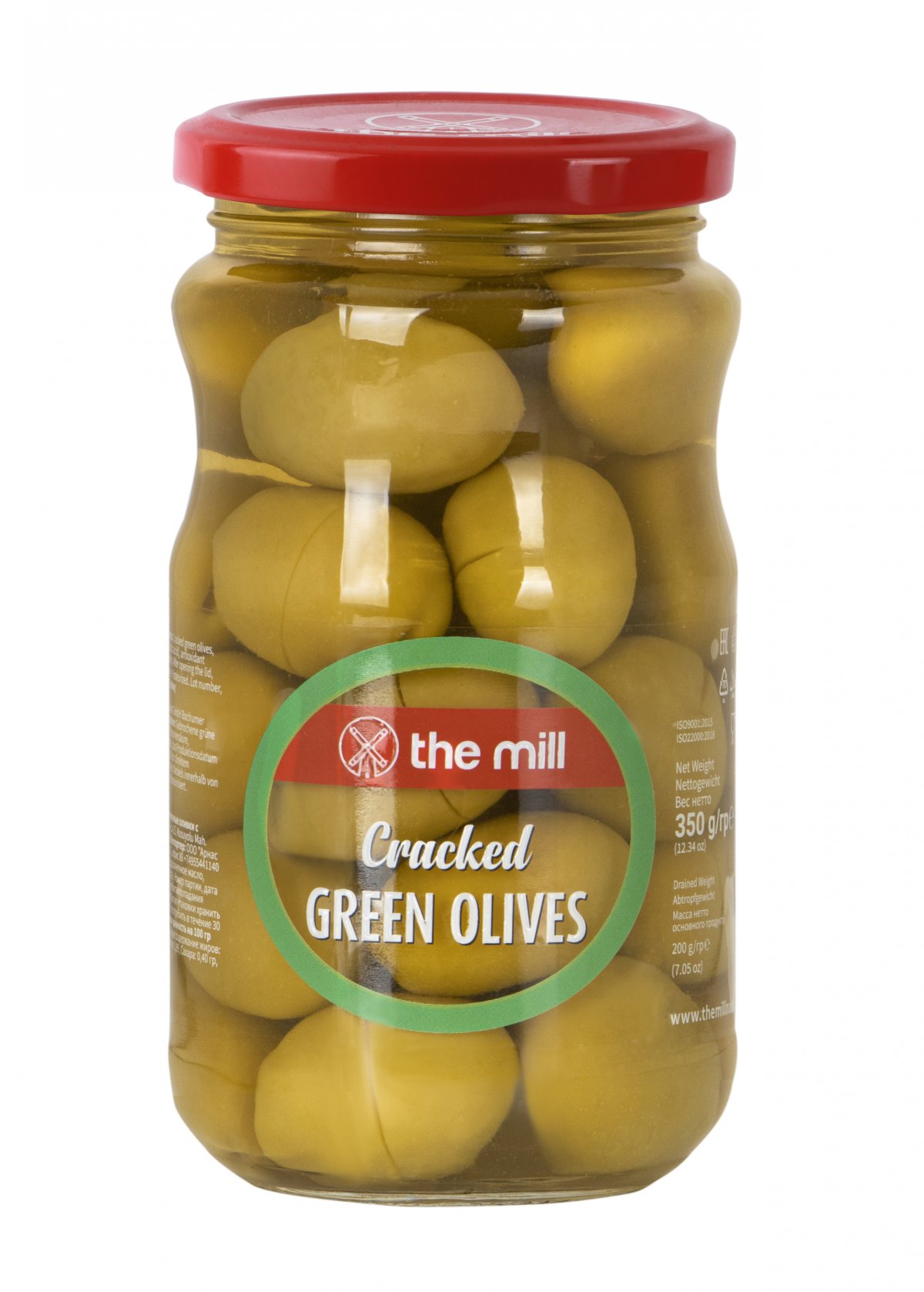 The Mill Gebrochene Grüne Oliven 350 g Glas