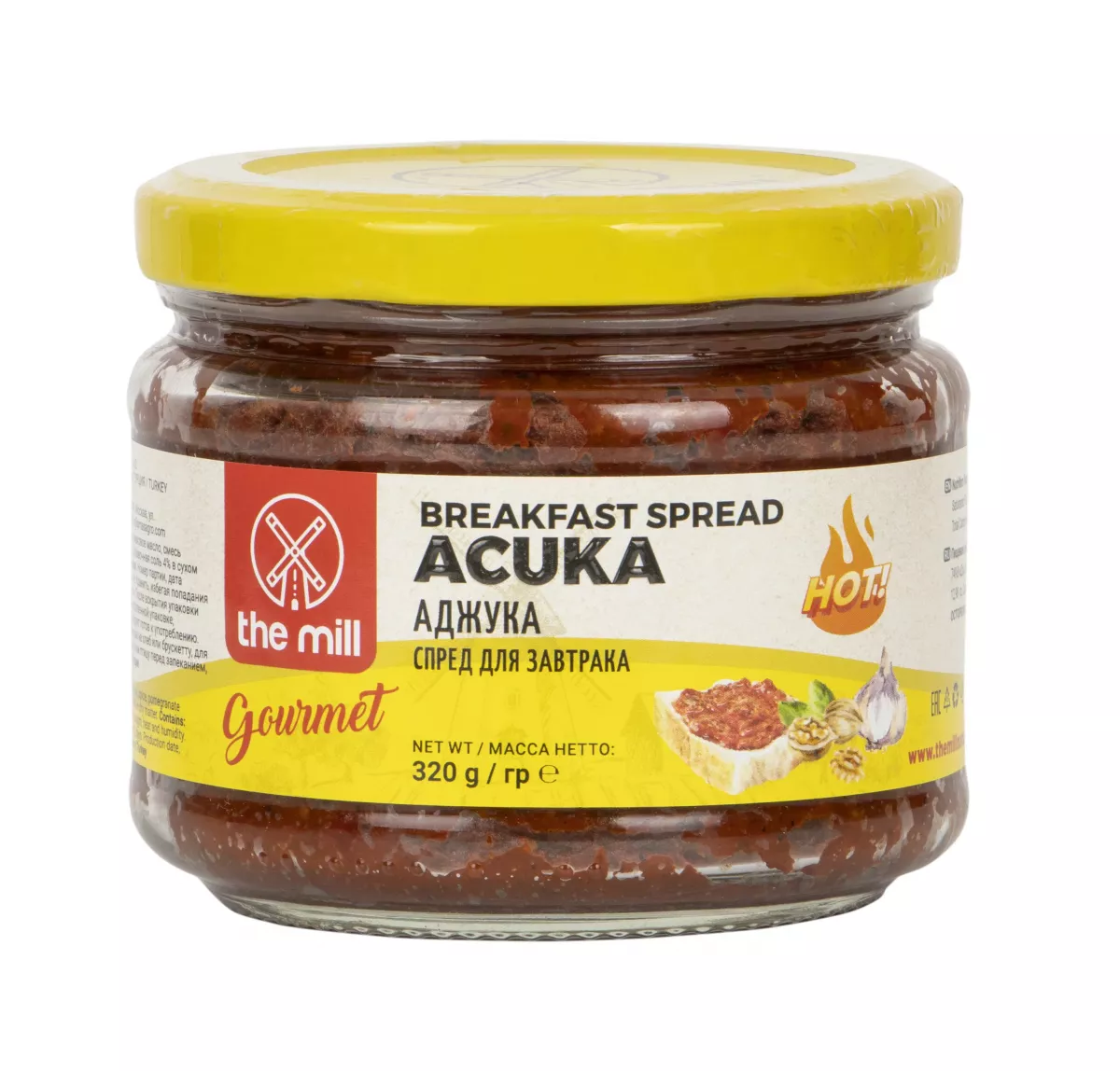 The Mill Gourmet Acuka Hot Breakfast Spread 320 g Glass Jar