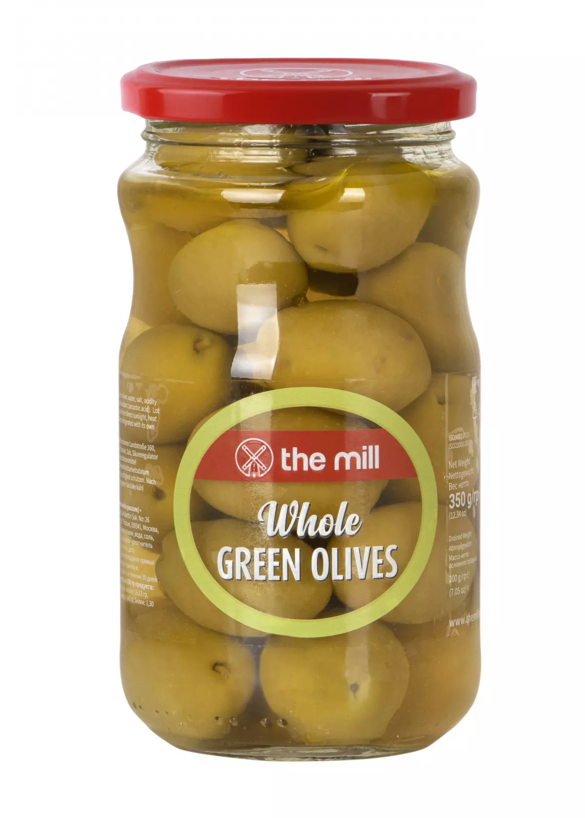 The Mill Whole Green Olives 350 g Glass Jar