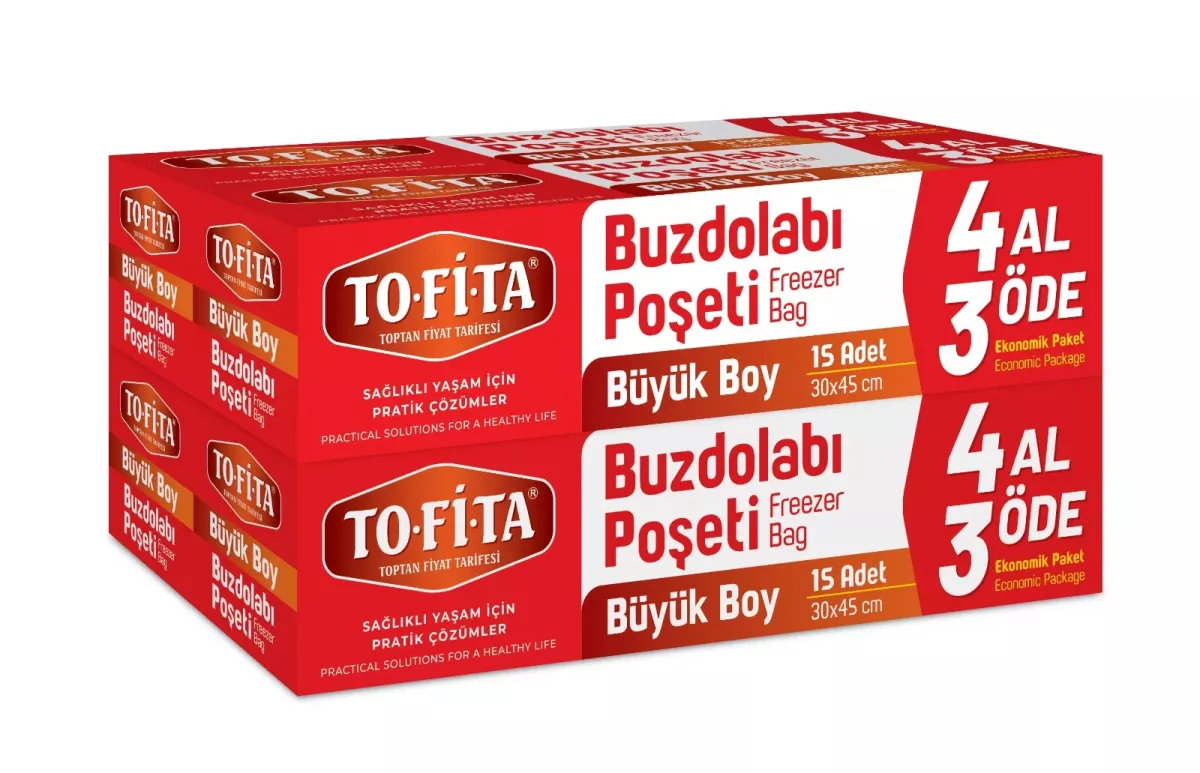 TO-Fİ-TA Buzdolabı Poşeti 4 Al 3 Öde Büyük Boy