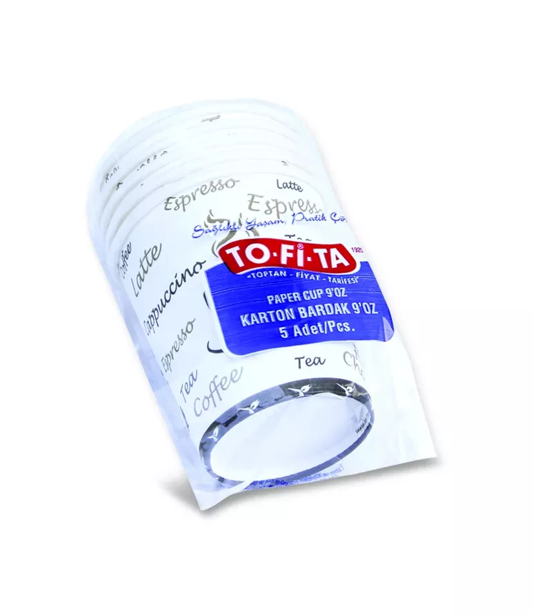 TO-Fİ-TA Karton Bardak 9 oz 5'li