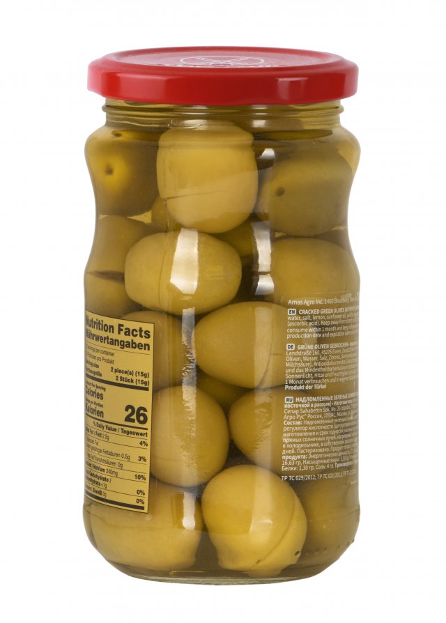 The Mill Gebrochene Grüne Oliven 350 g Glas